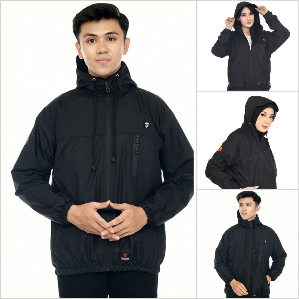 Jual Jaket Parasut Pria Dan Wanita Waterproof Hoodie Jumbo Outdoor ...