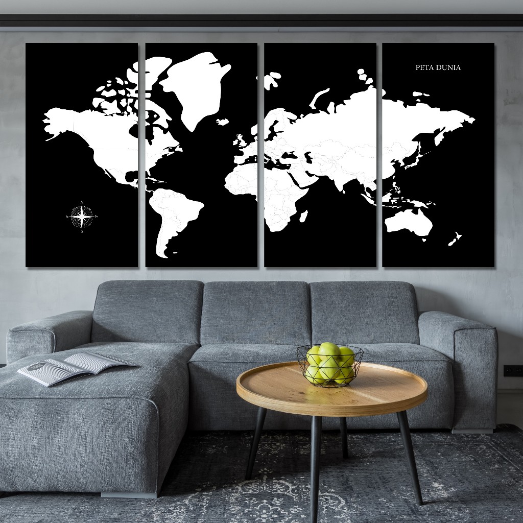 Jual Poster dinding Peta Dunia Map 1set - Hiasan dinding aesthetic ...