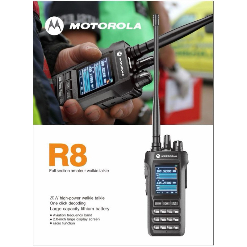 Jual Handy Talkie Motorola R8 4 Band VHF/UHF Radio HT Motorola R8 ...