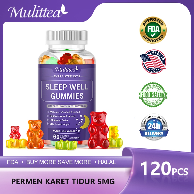 Jual Mulittea Melatonin 5mg Permen Tidur Berisi vitamin B6 Meningkatkan ...