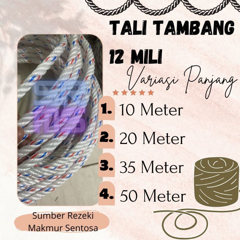 Jual TALI TAMBANG 12MM TALI TAMBANG PLASTIK 12 MM TALI TAMBANG 12MM ...