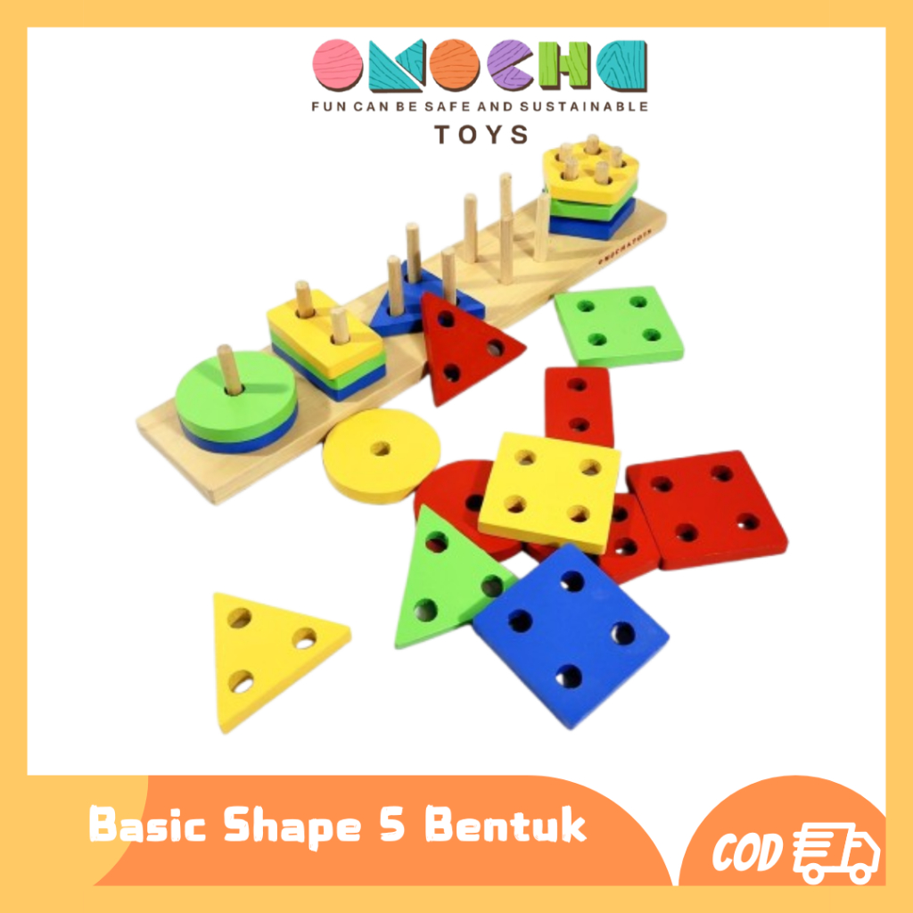 Jual Omocha Toys - Papan Geometri Ukuran Besar Basic Shape 5 Bentuk ...