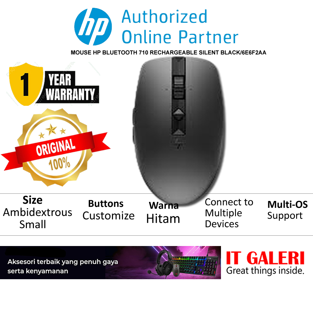 Jual Mouse HP 710 Rechargeable Silent 6E6F2AA | Shopee Indonesia