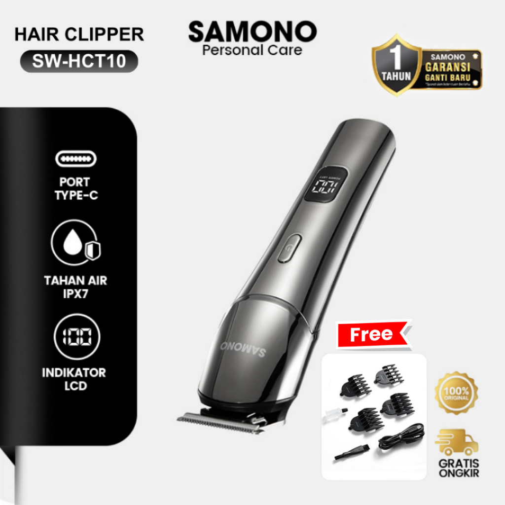 Jual SAMONO Alat Cukur Rambut Elektrik SW-HCT10 | Hair Clipper Cordless | Mesin Cukur Pemotong ...