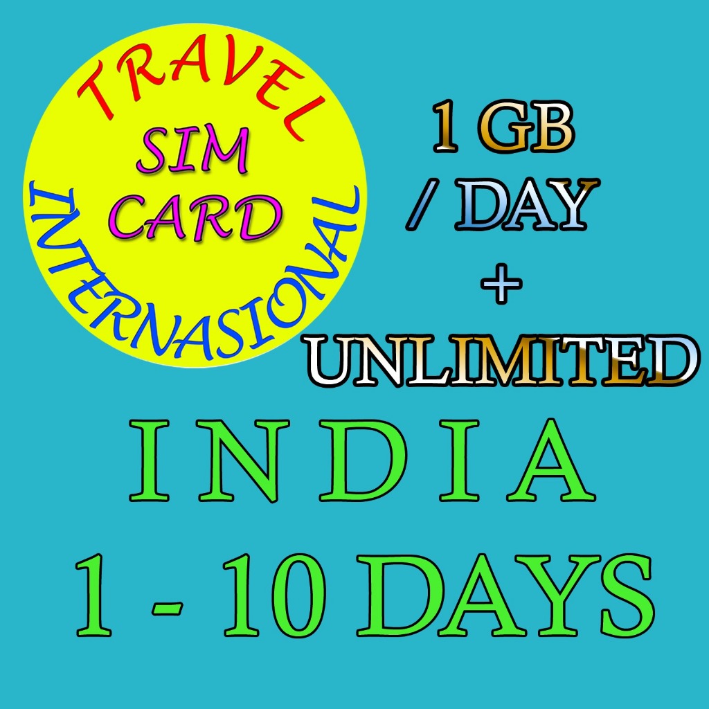 Jual INDIA 1GB/DAY + UNLIMITED 1 - 10 DAYS Sim Card Simcard Travel ...