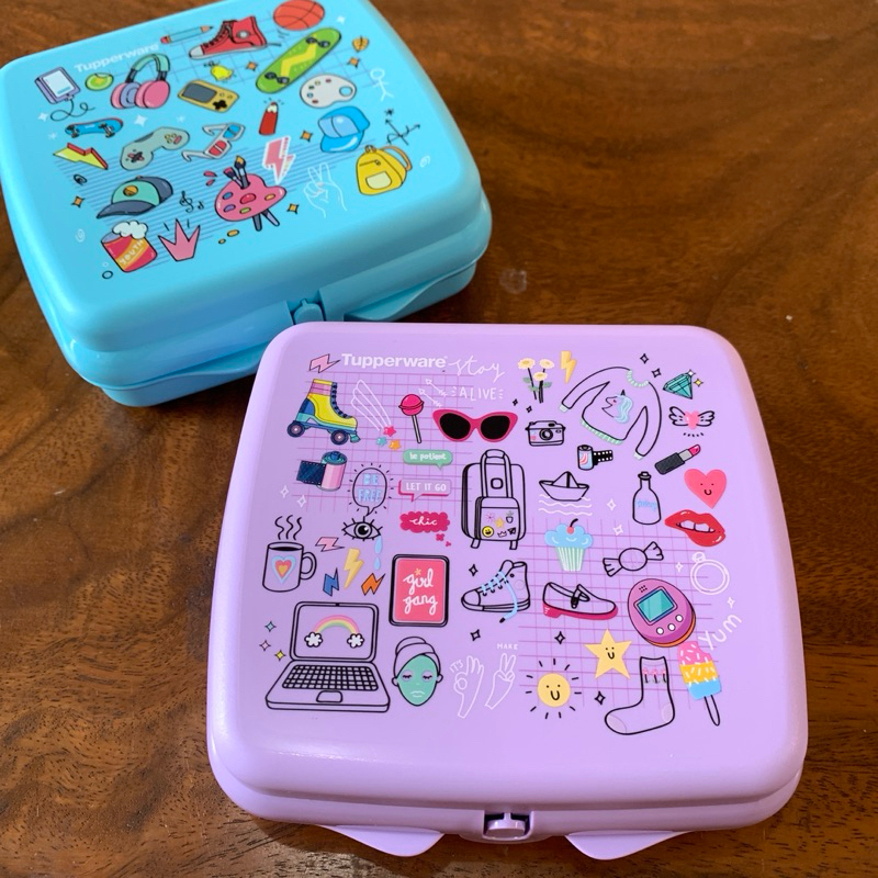 Jual Tempat Makan Sandwich Roti Snack TK SD Lucu Girly Ungu Biru ...