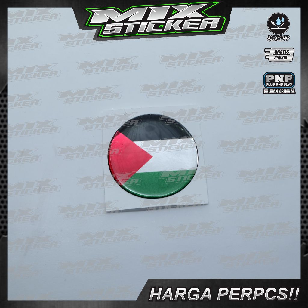 Jual emblem bendera palestina / emblem bendera palestina bulat / stiker ...
