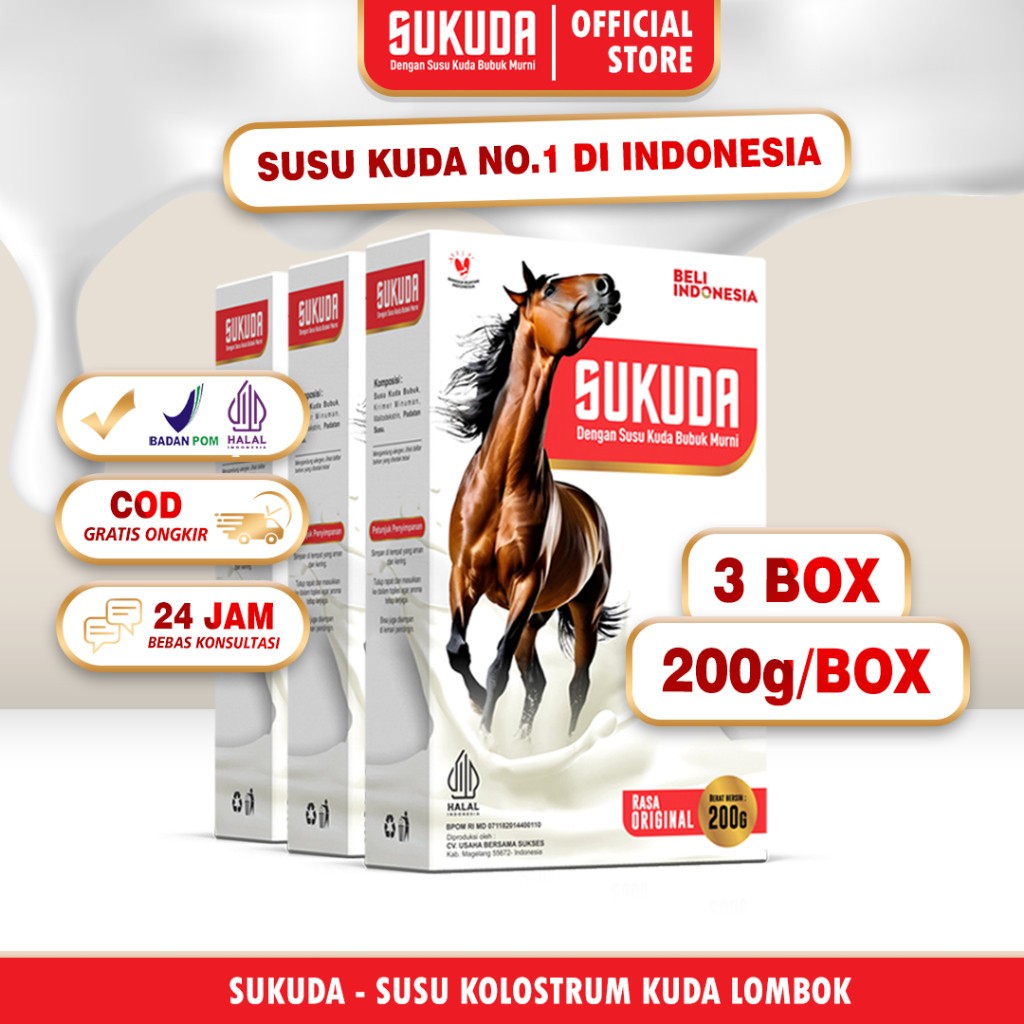Jual Sukuda Susu Kuda Liar Lombok 100% Original Asli Paket 3 Box ...