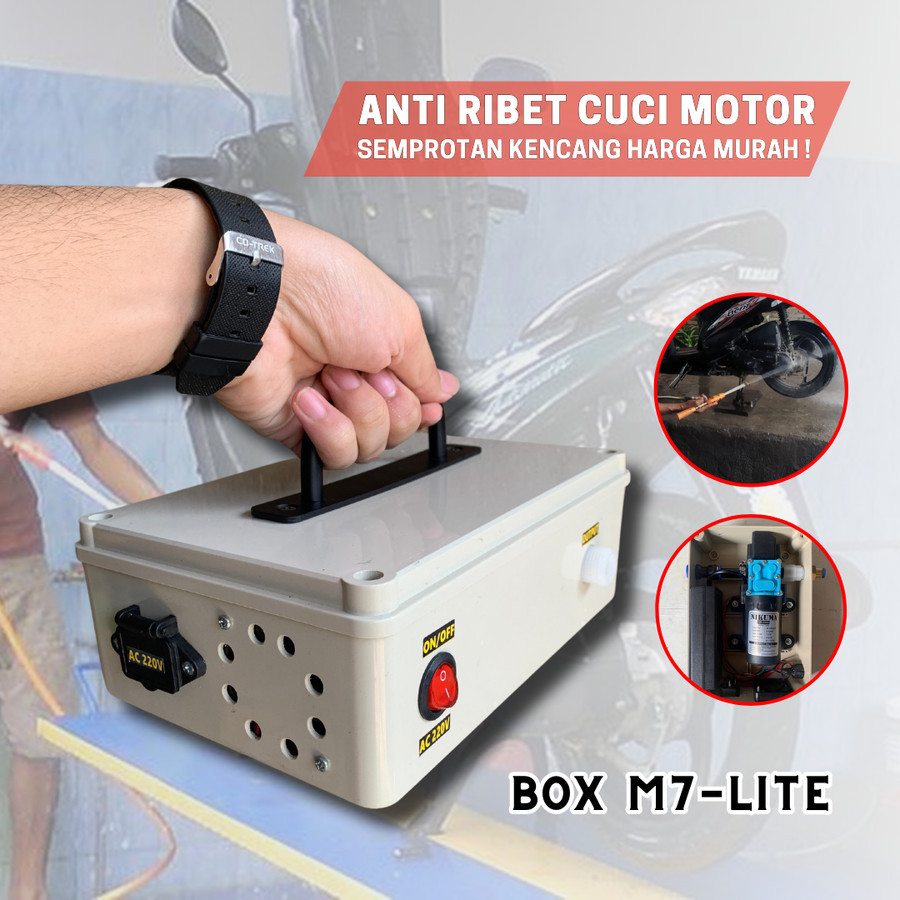 Jual Paket Box M7-Lite Adaptor 5A Cuci Motor Mobil dan Cuci AC Portable ...