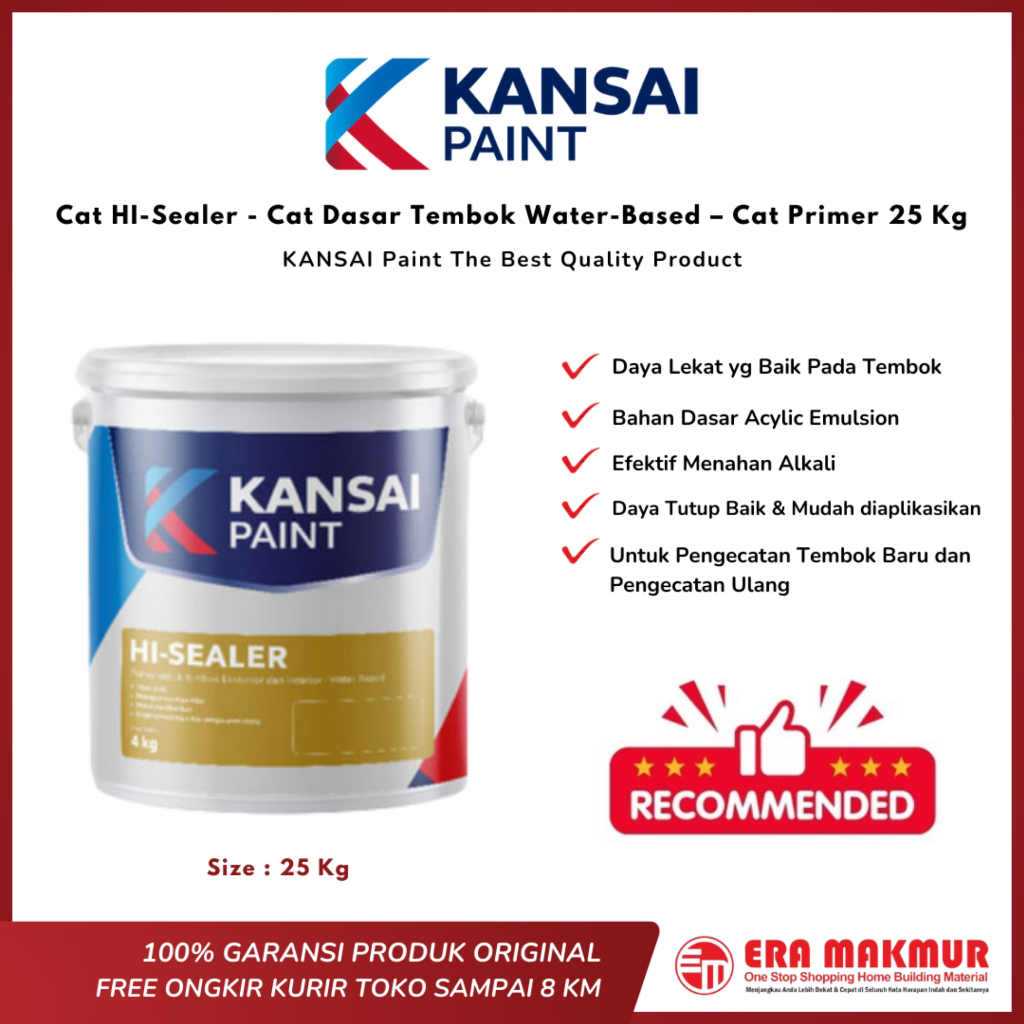 Jual KANSAI Paint - Cat HI-Sealer 25Kg - Cat Dasar Tembok Water-Based – Cat Primer 25 Kg ...