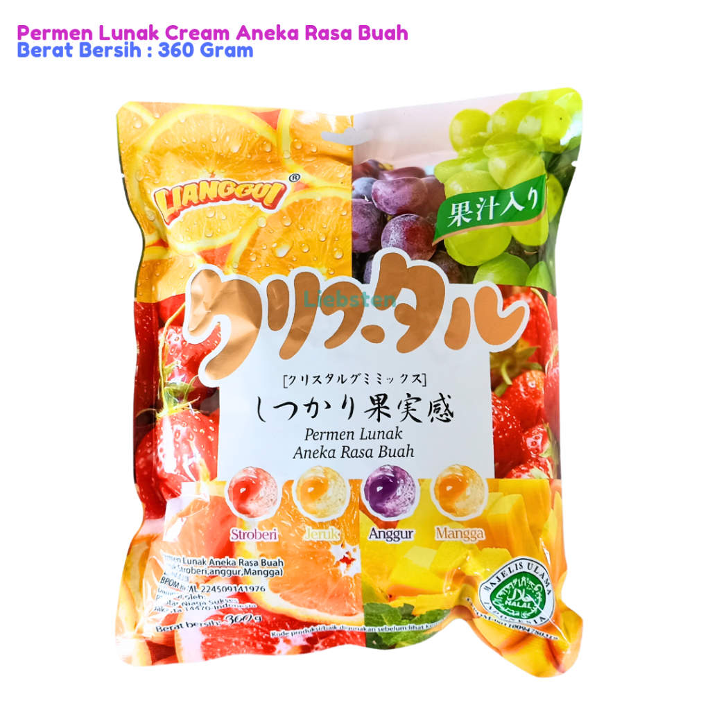 Jual Permen Lunak Cream Aneka Rasa Buah Mix Fruit 360 Gr - Lianggui ...