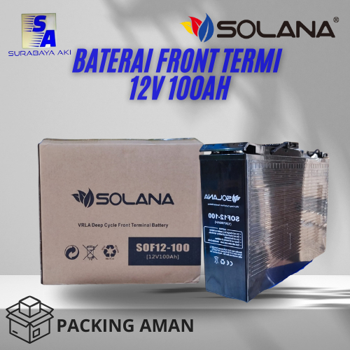 Jual SOLANA BATTERY FRONT TERMINAL 12V 100AH - BATERAI SOLANA 12V 100AH ...