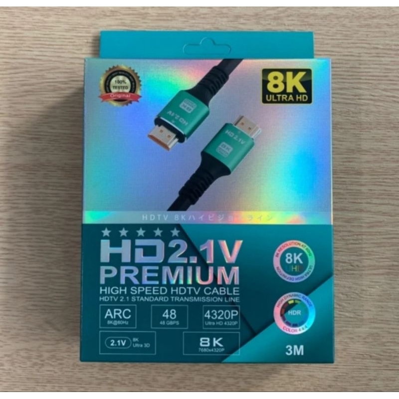 Jual Kabel HDTV V2.1 8K 3 Meter/ Cabel HDMI V2.1 8K 3 Meter | Shopee ...