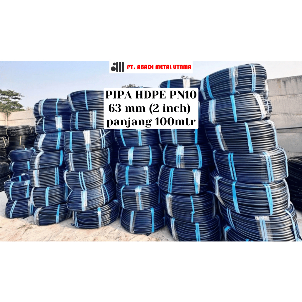 Jual Pipa HDPE 2 INCH PN 10 63 mm panjang 100 meter merk Lesso | Shopee Indonesia