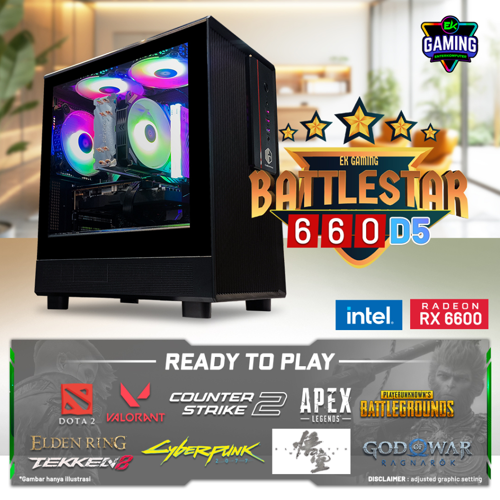 Jual PC Rakitan EK Gaming BattleStar 660 D5 - Core i5 RX 6600 - Enter ...
