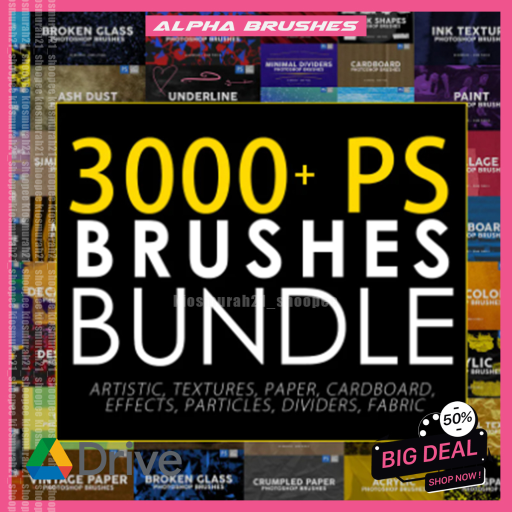 Jual 3000 Photoshop Stamp Brushes Bundle 5657270 Alpha Map Brushes ...