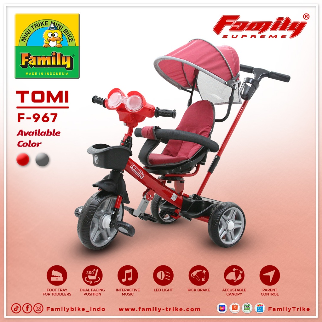 Jual SEPEDA RODA 3 ANAK FAMILY 967 TOMI | Shopee Indonesia