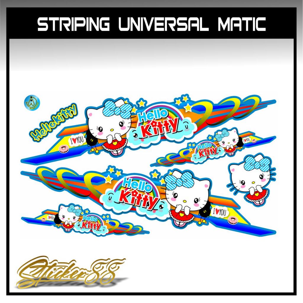 Jual STIKER STRIPING MOTOR ALL MATIC MOTIF HELLO KITTY / UNIVERSAL ...