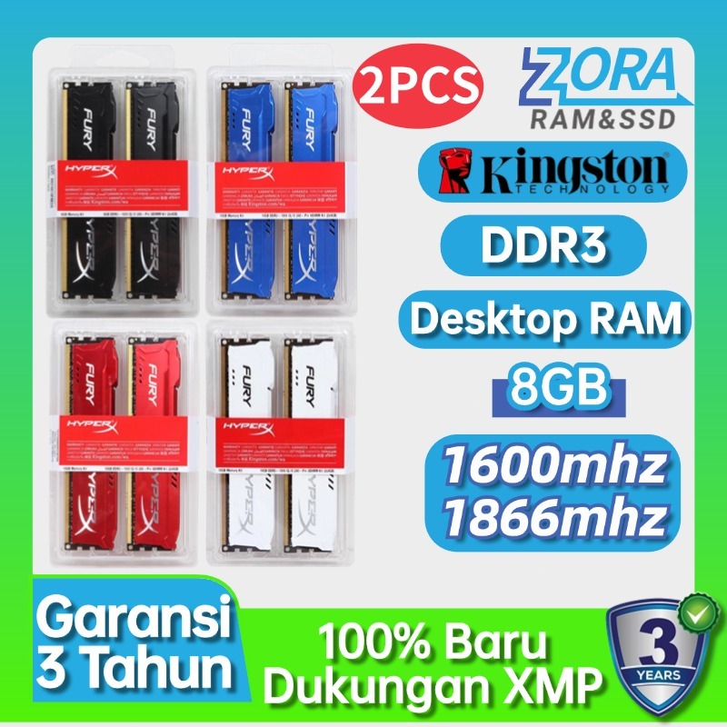 Jual (2PCS) Kingston HyperX DDR3 RAM 8GB 1866/1600/1333MHz PC3-12800 ...