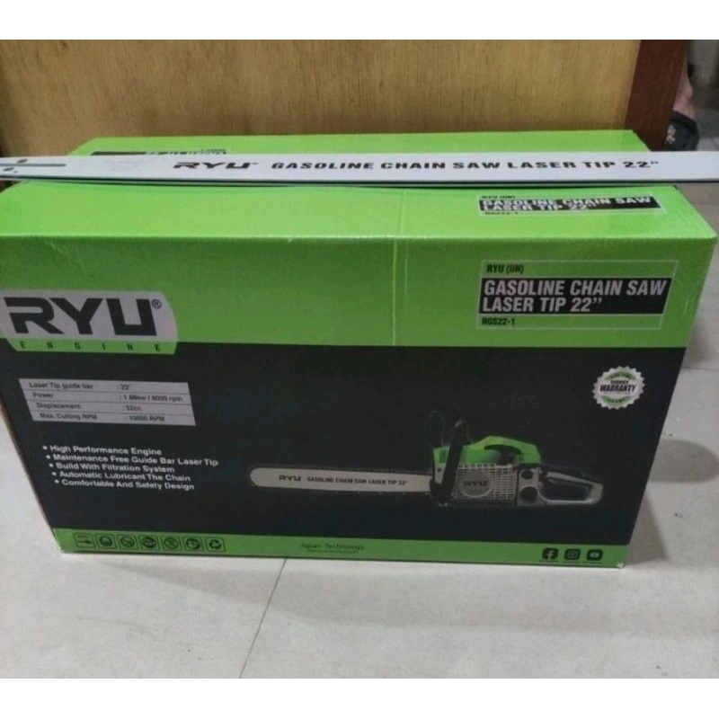 Jual chainsaw ryu chain saw ryu senso ryu RGS22 -1 ( bar baja) | Shopee ...