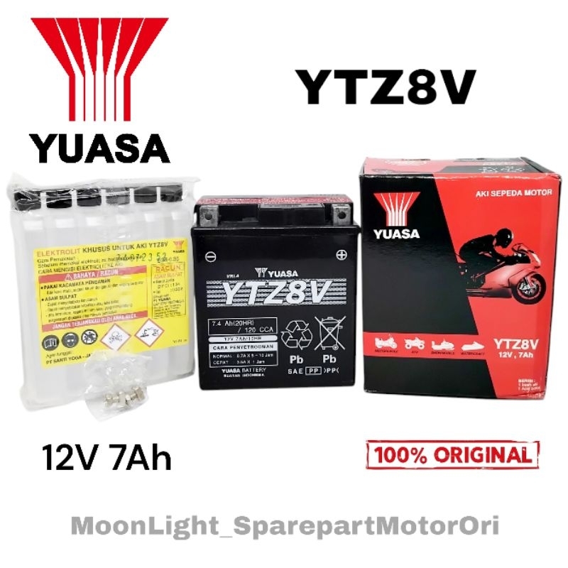 Jual AKI MOTOR R25, ACCU CBR 250, KLX 150, AKI CRF 150, D-Tracker YTZ8V YUASA ORIGINAL MF ...