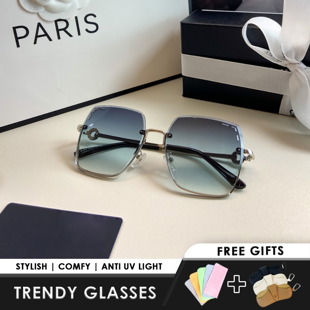 Jual 【Free Dompet & Lap】 Kacamata Sunglasses / Kacamata Perlindungan UV untuk wanita agar ...