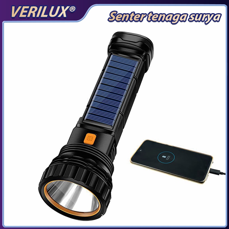Jual Lampu Senter Tenaga Surya 1200mAh Lampu Senter Kecil 1000 Lumens LED Laser Zoom 3 Mode ...