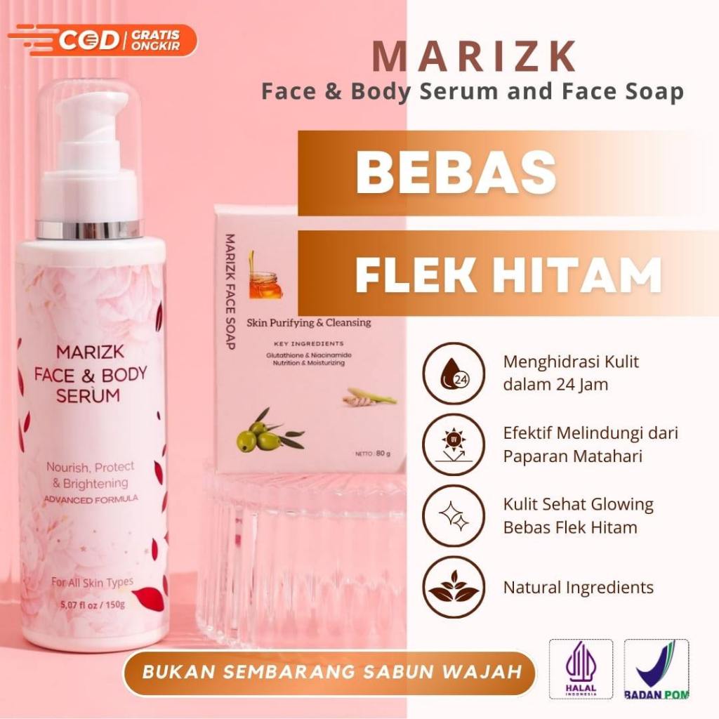 Jual MARIZK Serum Sabun muka solusi penuaan dini hilangkan flek hitam ...