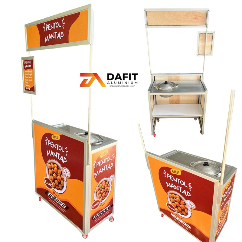 Jual Gerobak pentol bakso / Booth portable / Gerobak lipat / free dsain ...