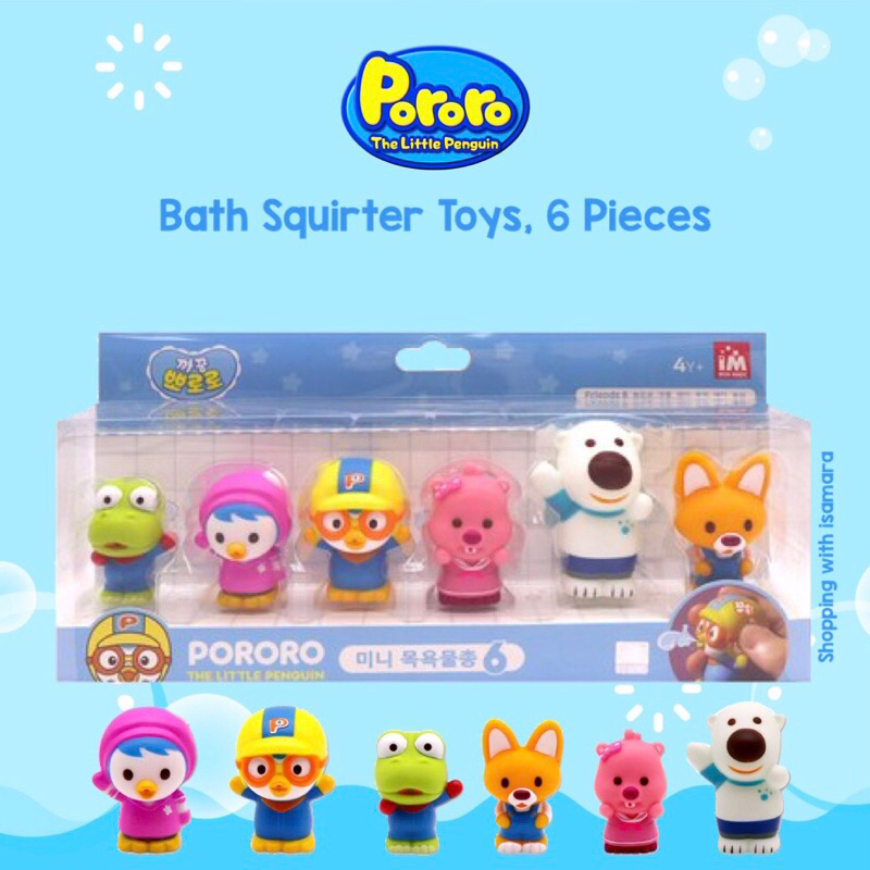 Jual Pororo Bath Squirter Toy, 6 Pieces / Mainan Semprotan | Shopee ...