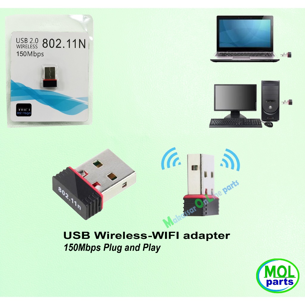 Jual USB WIFI wireless adapter network dongle 150Mbps 150 Mbps | Shopee Indonesia