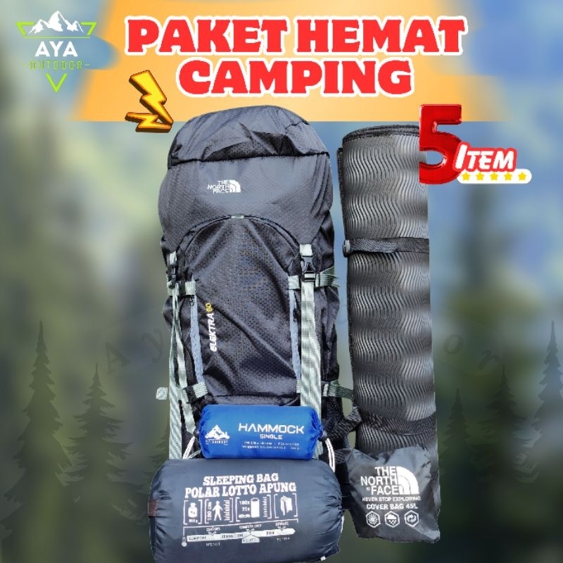 Jual [ PAKET LENGKAP CAMPING 5 ITEM ] TAS RANSEL GUNUNG CARRIER 60 ...