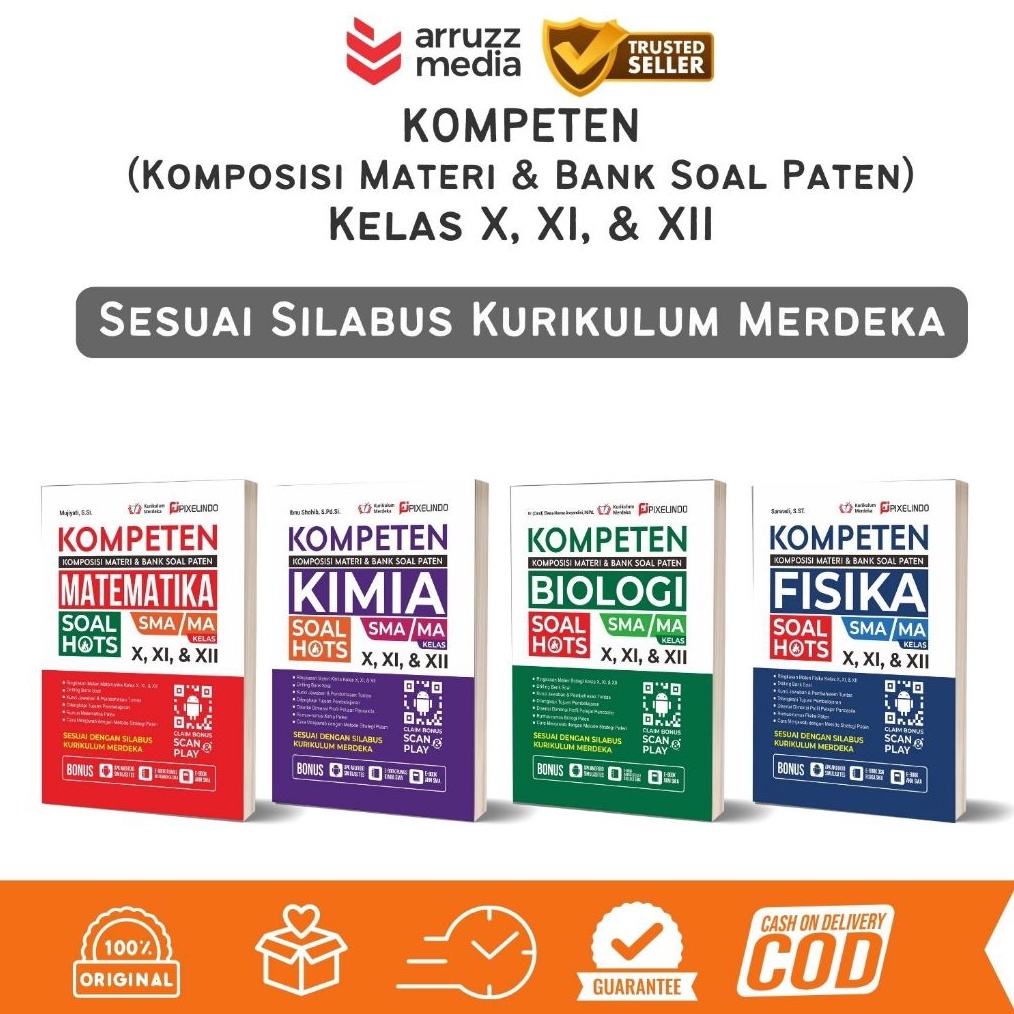 Jual KODE S66V Buku KOMPETEN Matematika Fisika Biologi Kimia Kelas X XI XII SMA MA Silabus ...