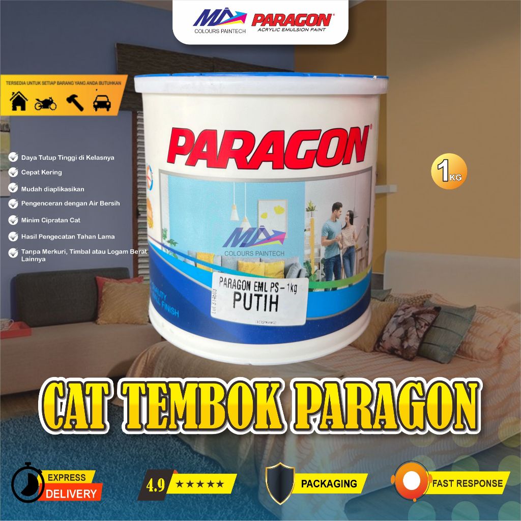 Jual ASLI 100% CAT PARAGON 1 KG / 1KG - CAT TEMBOK DINDING CAT INTERIOR ...