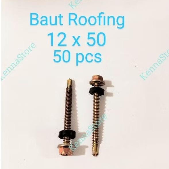 Jual Baut Roofing / Skrup Rufing Kuning 12 x 50 (50 pcs) | Shopee Indonesia
