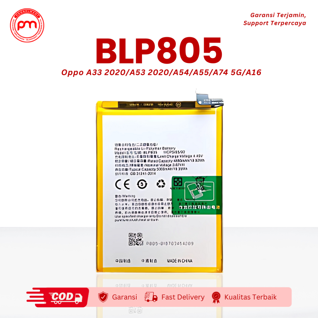 Jual Battery Oppo A33 2020 A53 2020 A54 A55 A74 5G A16 BLP-805 | Shopee ...