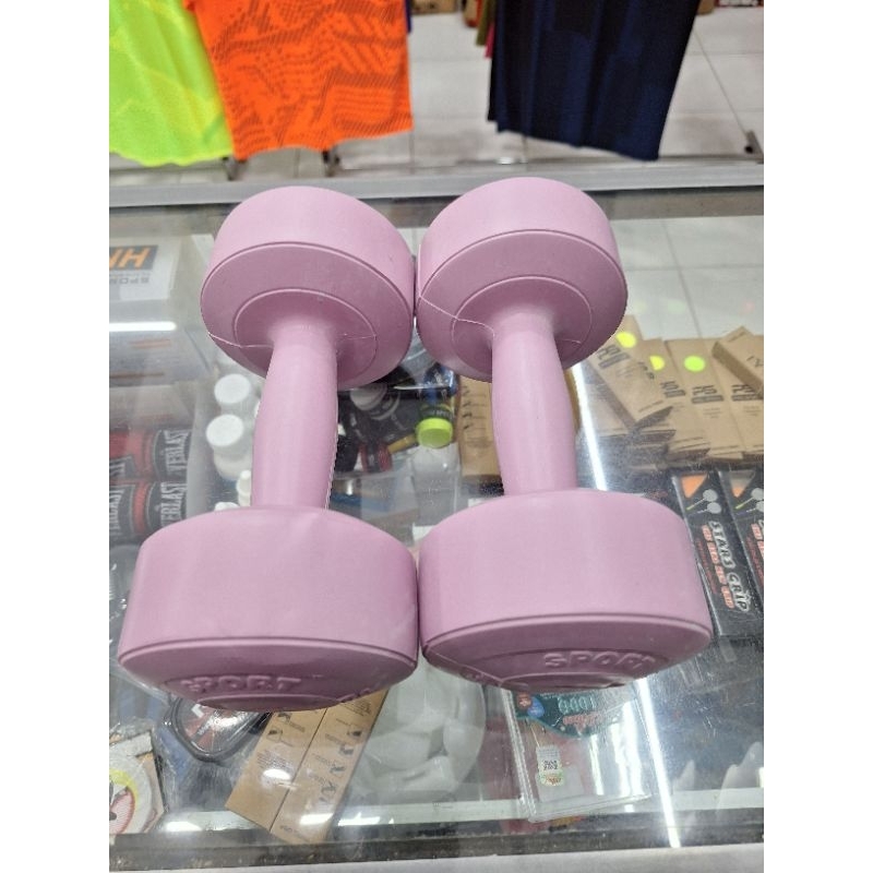Jual DAMBEL PLASTICK 3KG PINK 1 PASANG / BARBEL PLASTIK 3KG 2 PCS ...