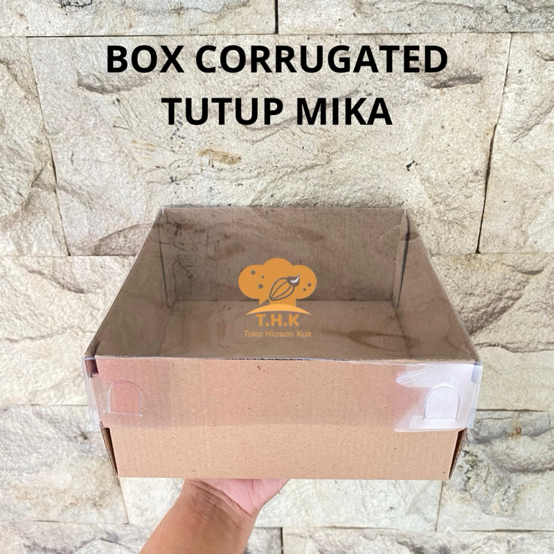 Jual Box Kotak Kue Nasi Corrugated Tutup FULL MIKA 20x20x10 22x22x10 ...