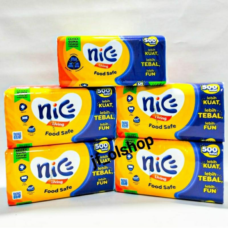 Jual | PAKET ISI 5 | Tisu Tissue NICE Facial Soft Pack 500HELAI 2PLY ...