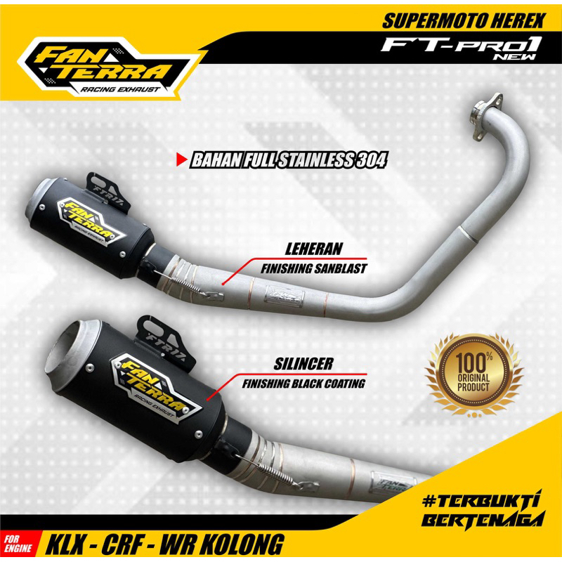 Jual Knalpot KLX • D-Tracker • CRF • WR • Leher Kolong Bawah . Type FT ...