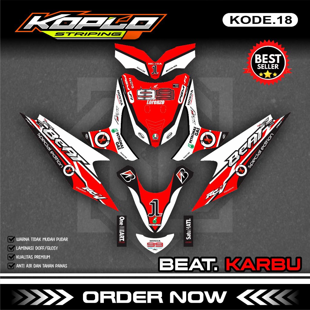 Jual Sticker Decal Full Body BEAT Karbu 2006 2007 2008 2009 - Dekal ...