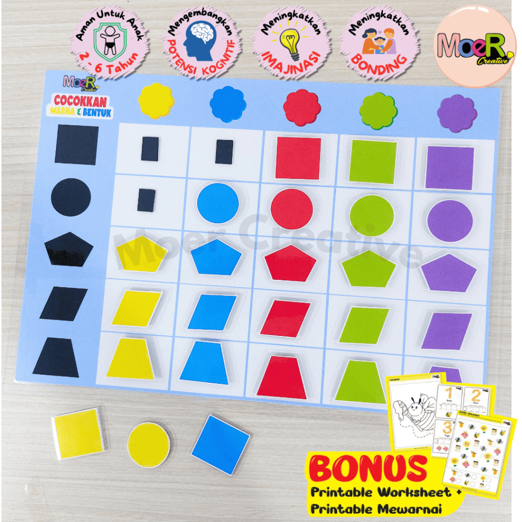 Jual Moer Creative Busy Page Mainan Edukasi Motessori - Mencocokkan ...
