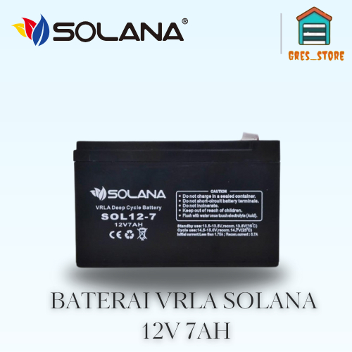 Jual BATERAI SOLANA 12V 7AH AKI UPS SOLANA AKI SOLAR PANEL BATERAI VRLA ...