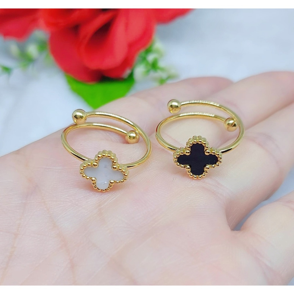 Jual Cincin Clover 5322 Titanium Anti Karat Perhiasan Wanita | Shopee ...