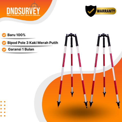 Jual Bipod Pole 3 Kaki Standing Stik Pole Jalon Survey Warna Merah ...