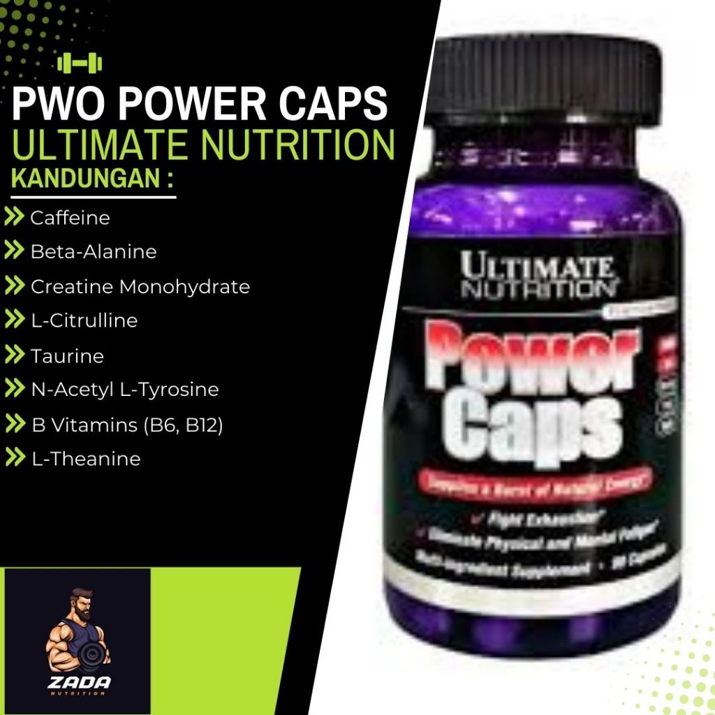 Jual PWO Power Caps Ultimate Nutrition Pre-Workout Eceran Capsul Power ...