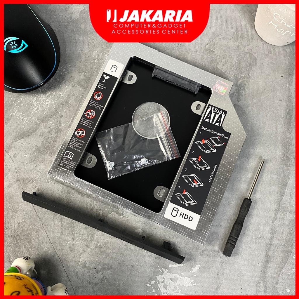 Jual HDD Caddy Slim 9.5mm SSD Caddy Tipis 9.5mm SATA | Shopee Indonesia