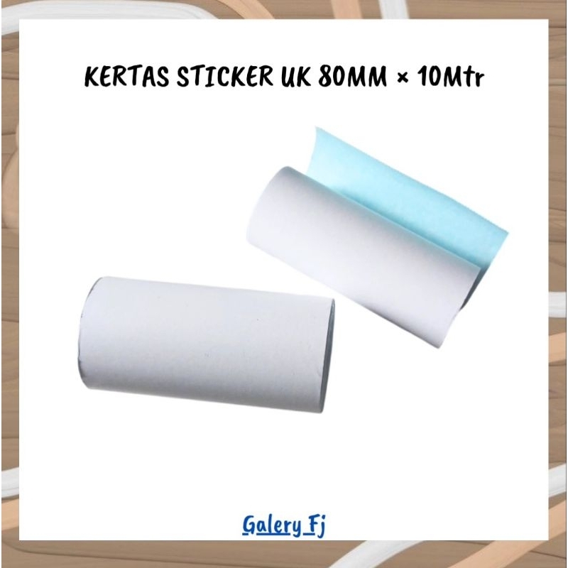 Jual KERTAS STICKER UKURAN 80MM × 10 METER / KERTAS THERMAL STICKER ...