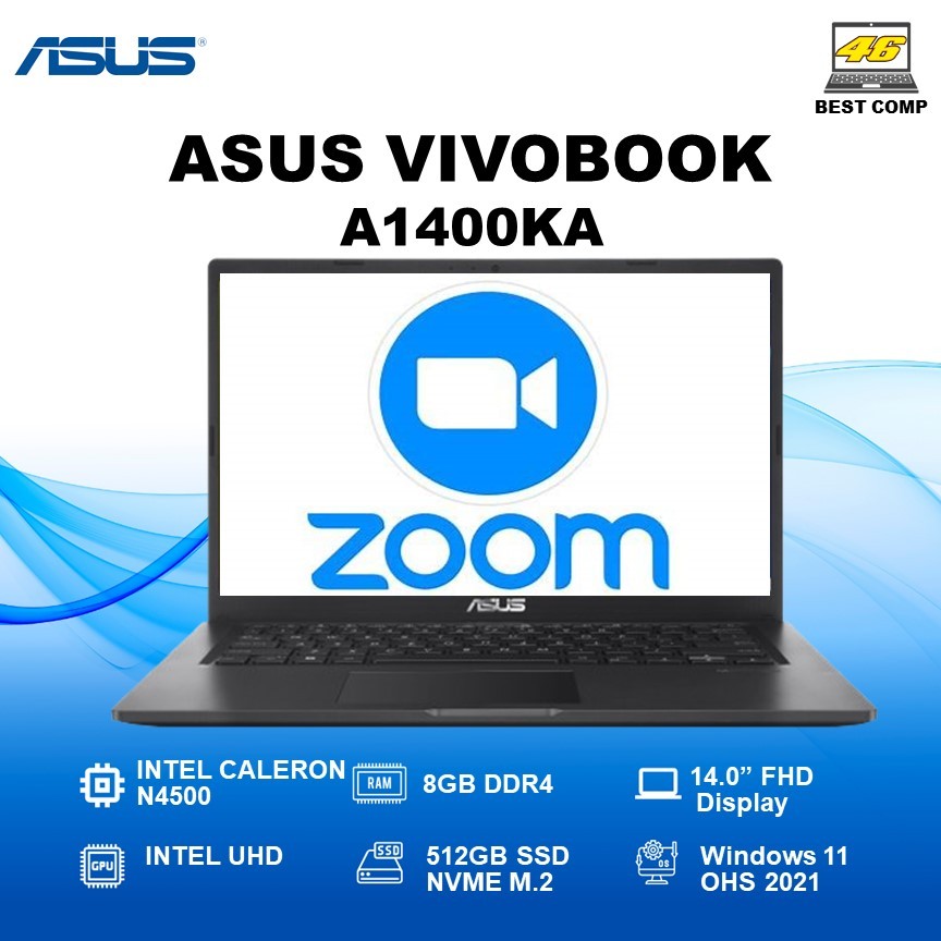 Jual Laptop ASUS VIVOBOOK 14 A1400KA N4500 8GB 512GB W11+OHS 14.0FHD ...