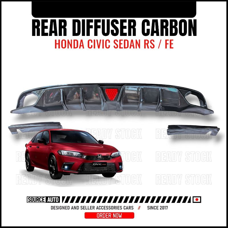 Jual AKSESORIS HONDA CIVIC RS - REAR LIPS DIFFUSER CARBON ORIGINAL ...